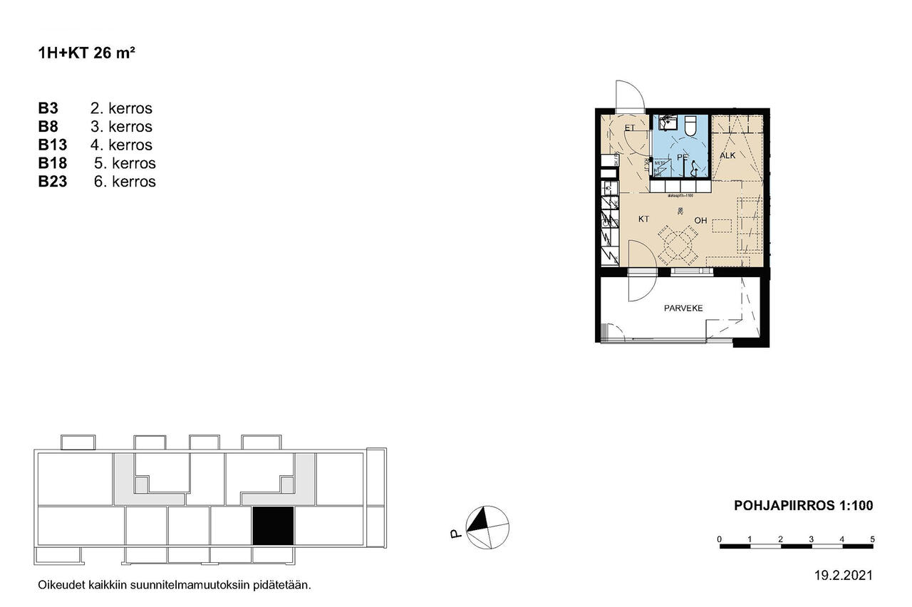 Myydään Kerrostalo, Yksiö - Oulu, Limingantulli, Rautionkatu 18 B23 ...