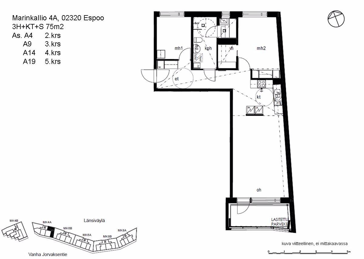 For sale Block of flats 2 bedrooms - ESPOO Kivenlahti Marinkallio 4