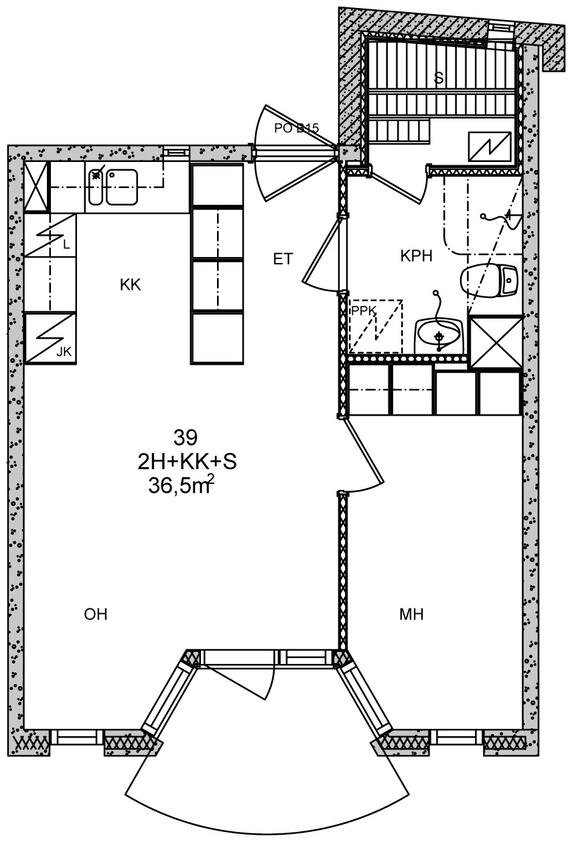 For sale Block of flats 1 bedroom - Tampere Postikatu 1