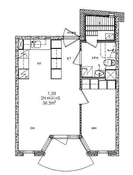 For sale Block of flats 1 bedroom - Tampere Postikatu 1