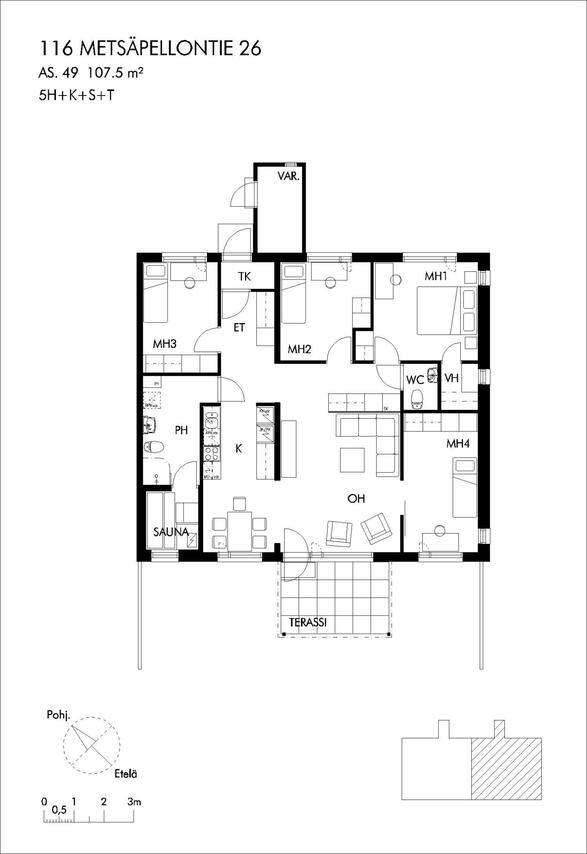 For sale Terrace 4 bedrooms - Lahti Kiveriö Metsäpellontie 26